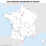Carte des Camping Naturistes en France